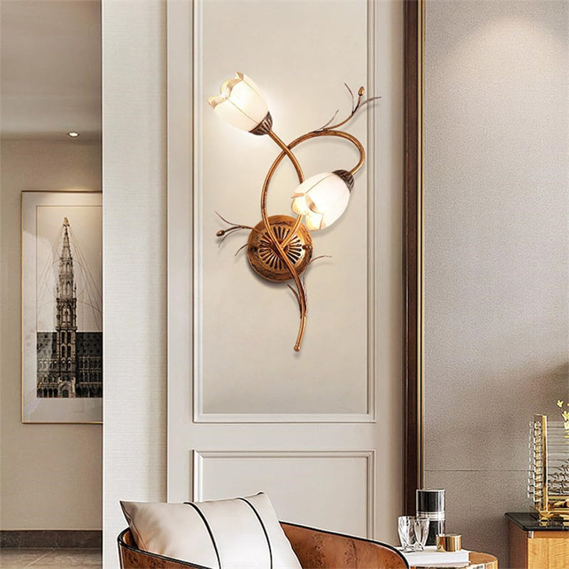 Vintage Milk Glass Flower Wall Sconce – Avichic.co