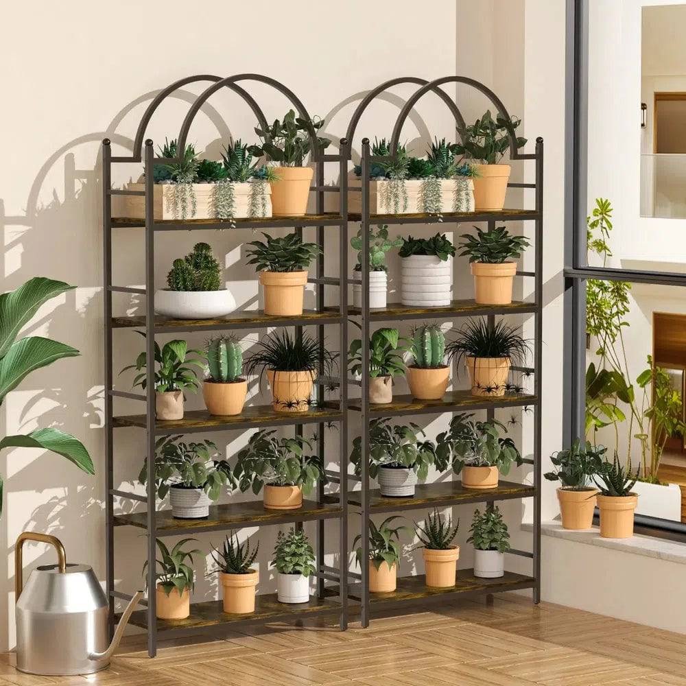 5 Tier Arched Metal Plant Stand & Bookshelf – Avichic.co