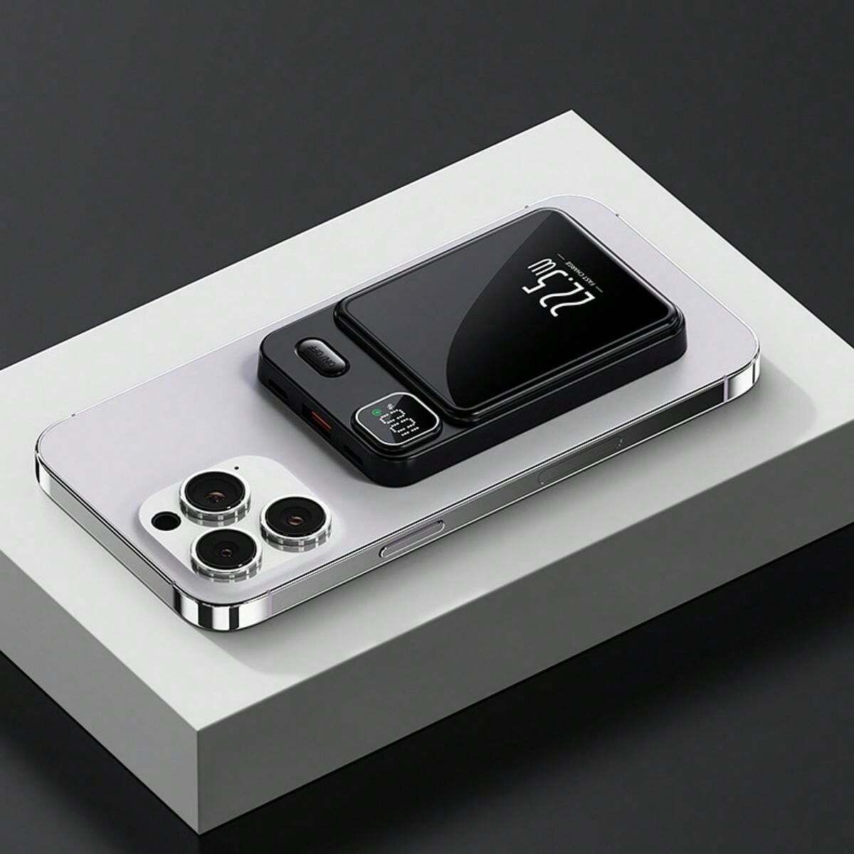 Magnetic Trådlös Snabbladdande Powerbank – 5000mAh, 22.5W Snabbladdning, Inkl. Gratis Bärväska ...