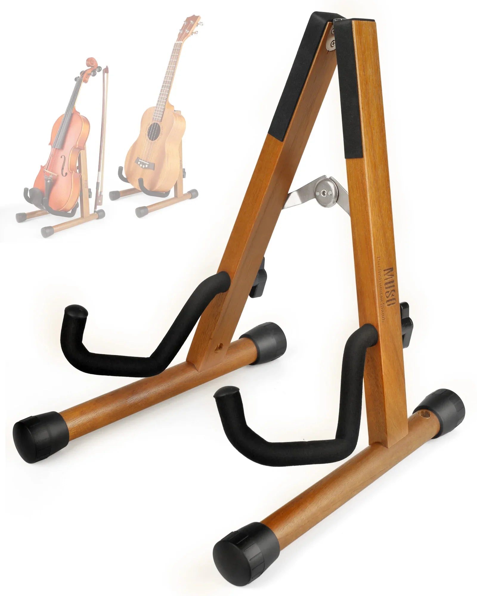 Solid Wood Violin Stand – Detachable A-Frame Musical Instrument Holder ...