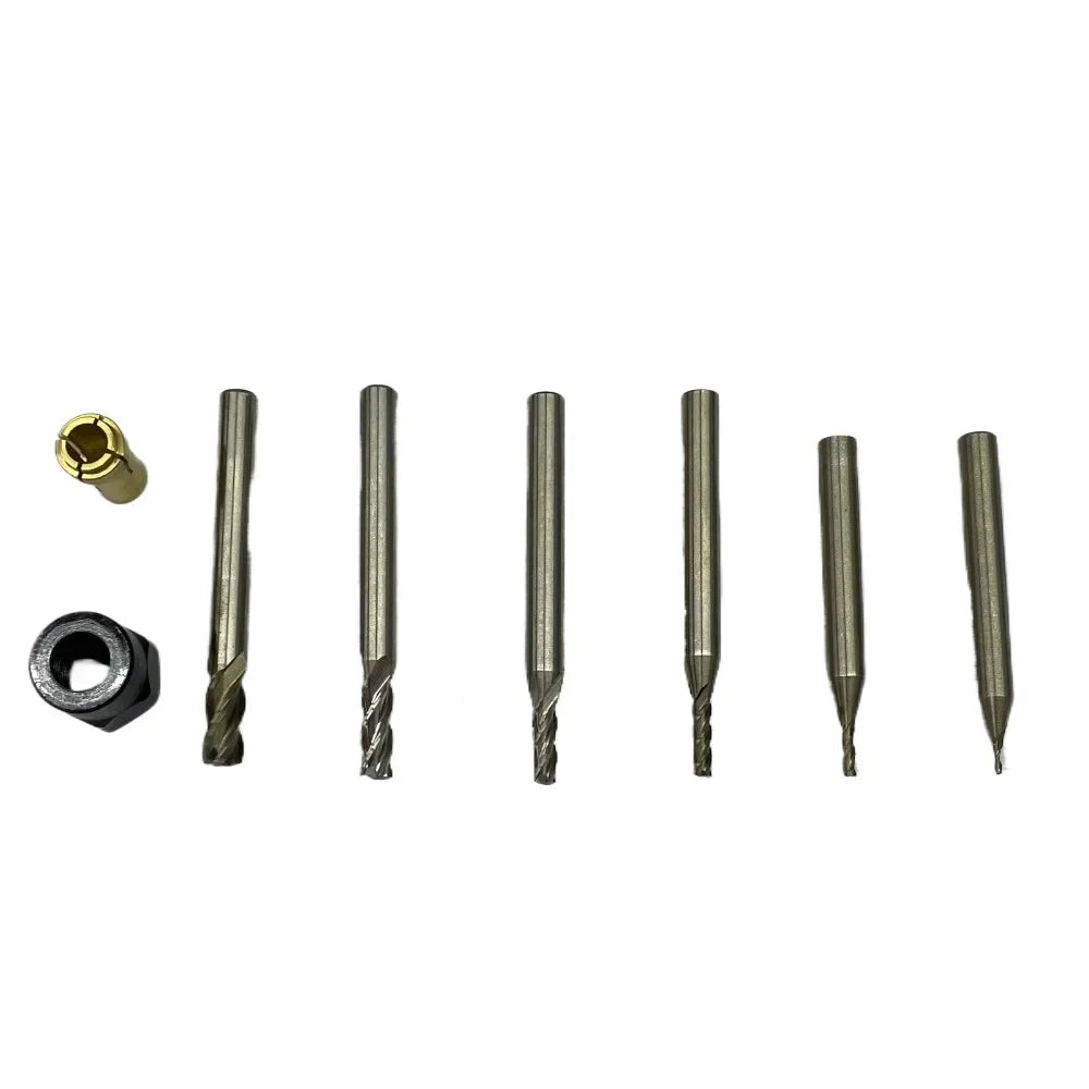 Milling Bits Set (1mm-6mm) with M12 Copper Collet for Mini Milling Mac ...