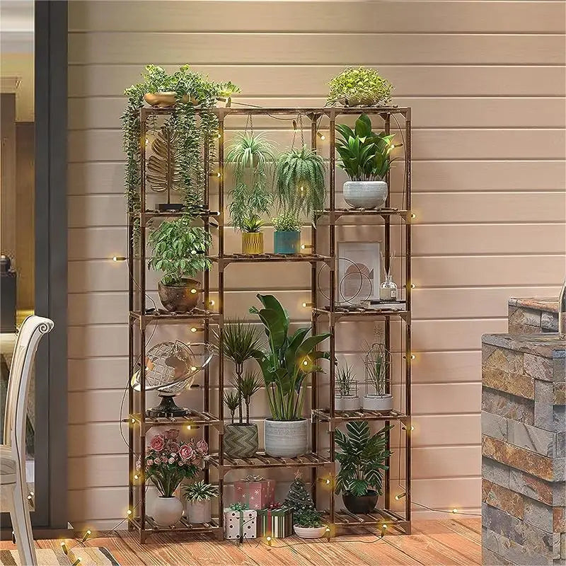 Brown Multi-Tier Wood Plant Stand Flower Display Shelf – Avichic.co