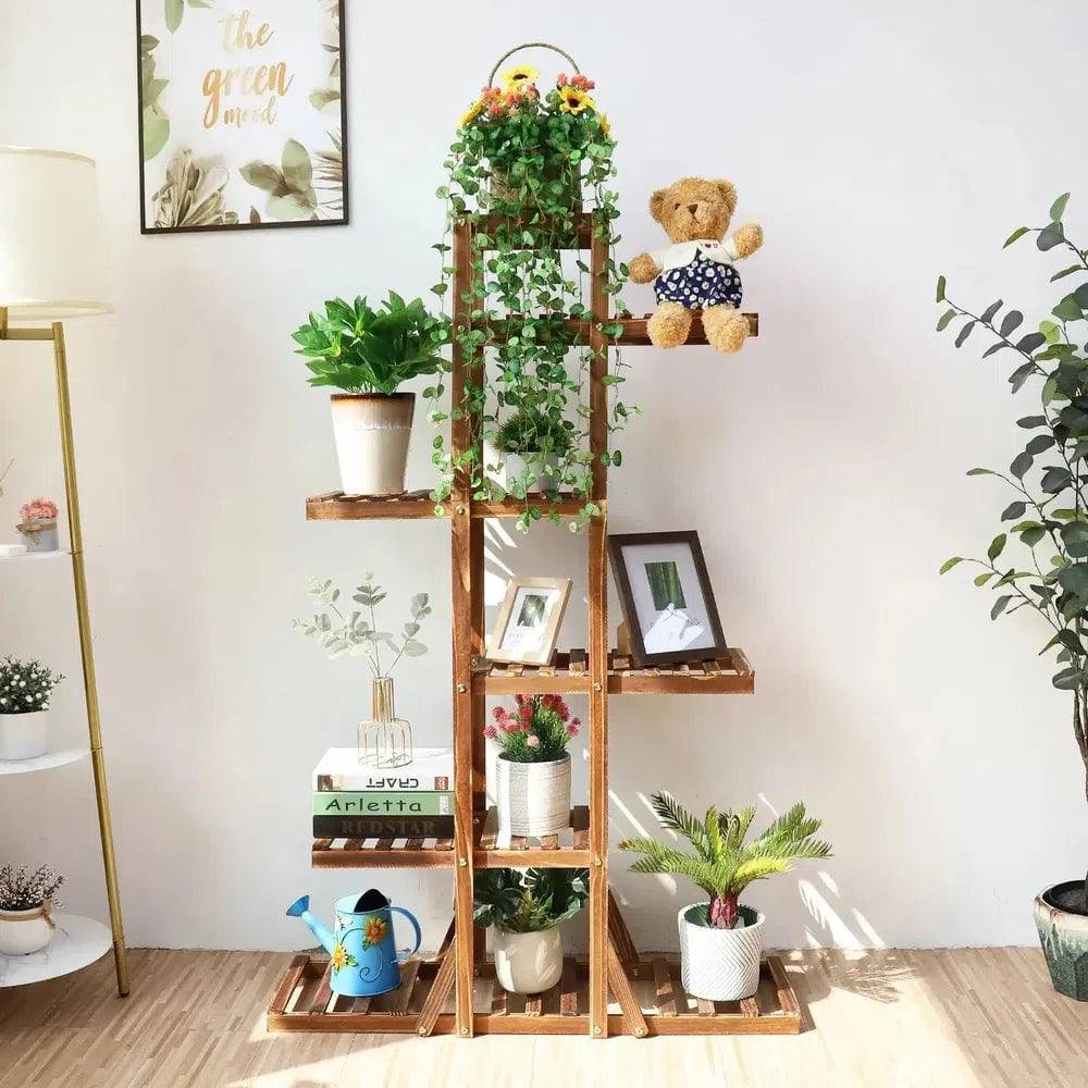 6-Tier Solid Pine Wood Plant Stand – Avichic.co